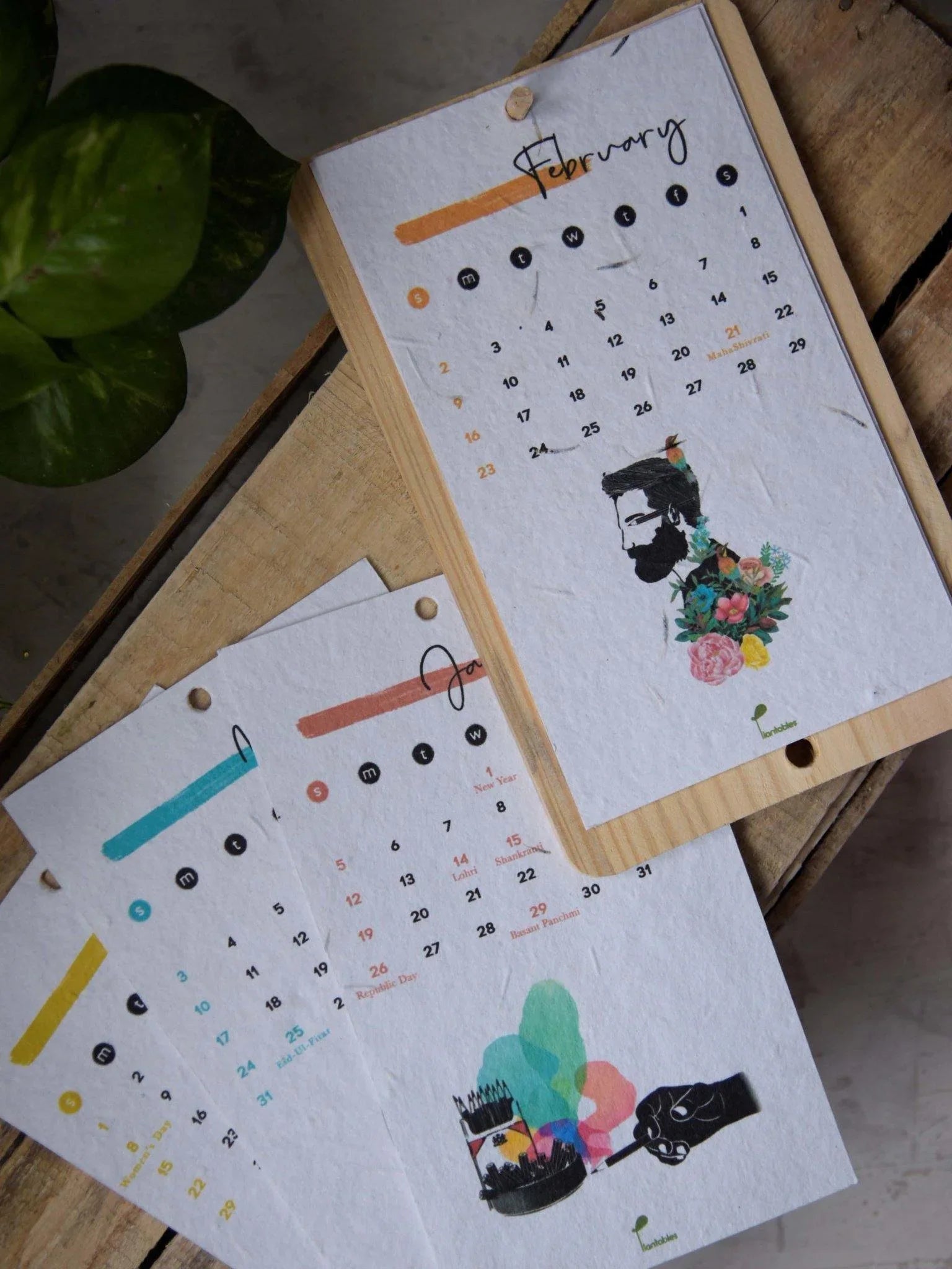Plantable Seed Paper Calendars | Sustainable | Handmade | Eco-Friendly